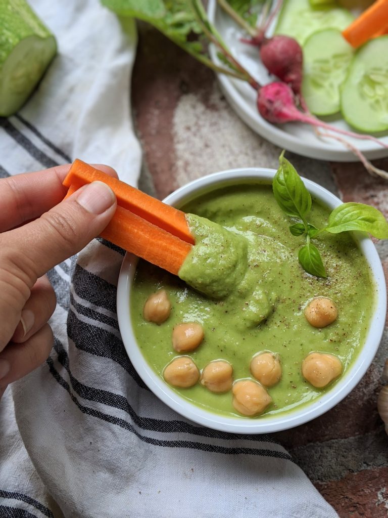 Green Goddess Hummus Recipe Without Tahini - The Herbeevore