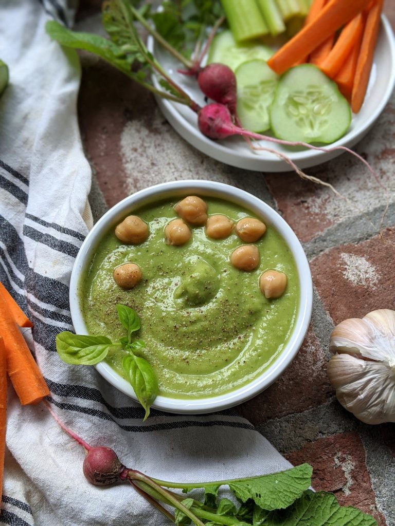 Green Goddess Hummus Recipe Without Tahini - The Herbeevore