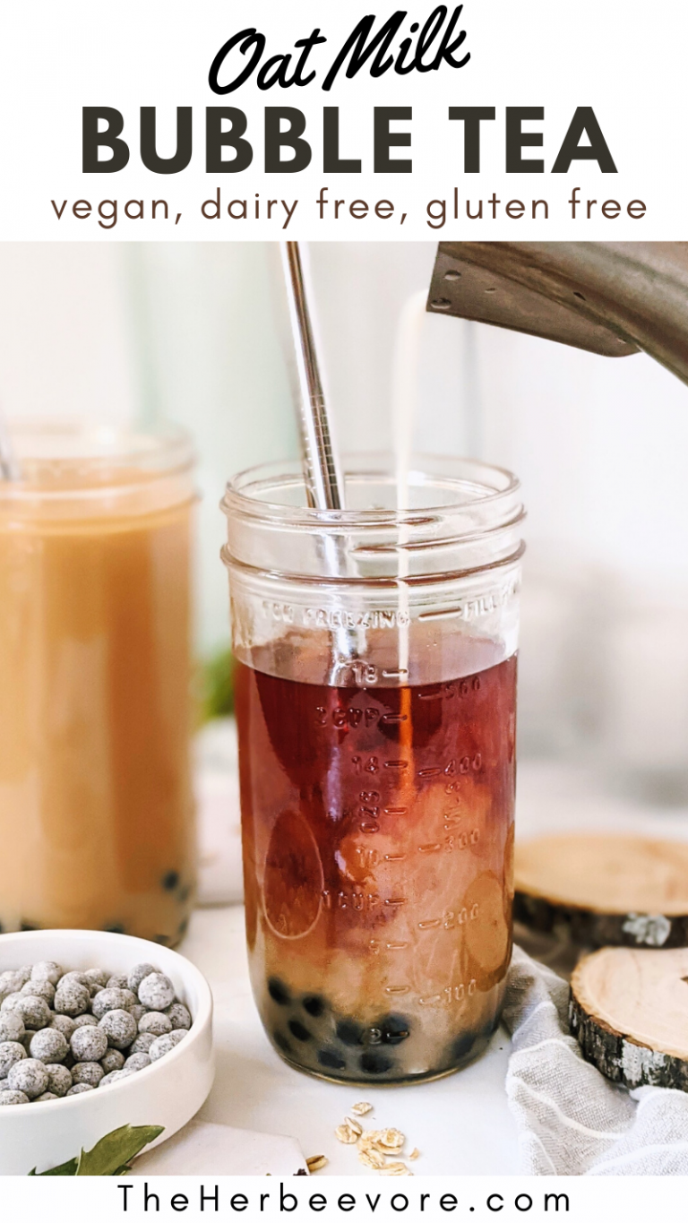 Vegan Boba Tea Recipe with Oat Milk - The Herbeevore