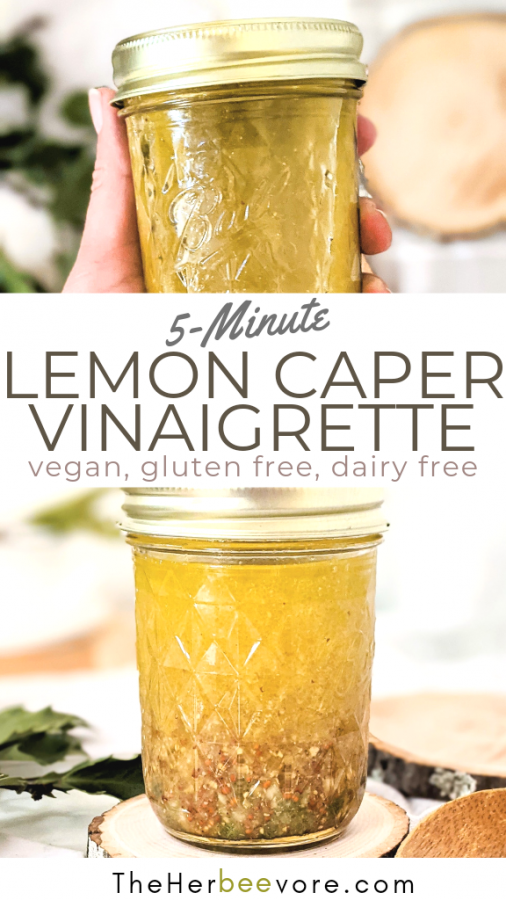 Lemon Caper Vinaigrette Dressing Recipe (Vegan, Gluten Free)