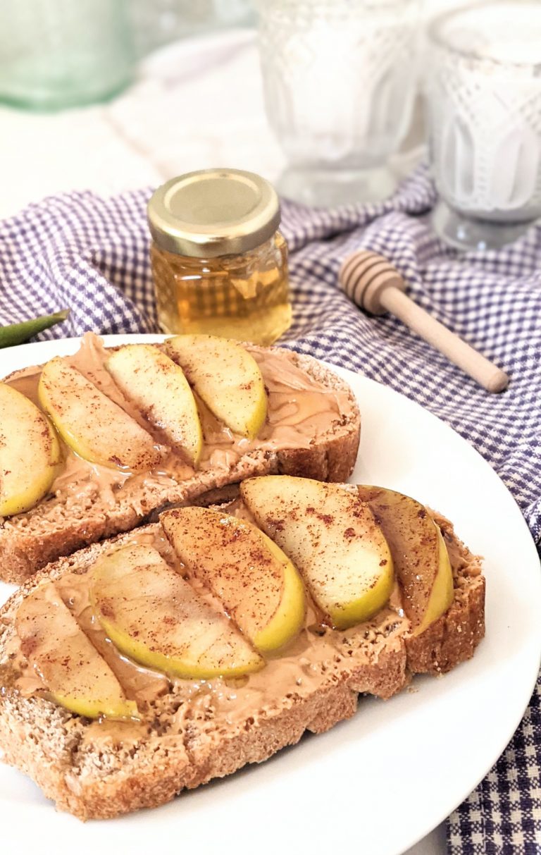 Apple Toast with Honey Butter Recipe (High Protein) - The Herbeevore