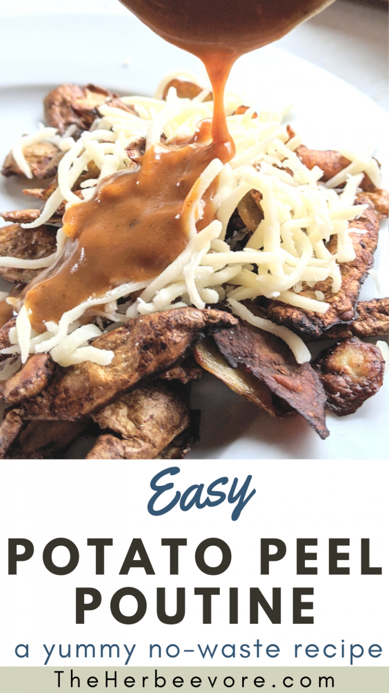 Potato Peel Poutine - A No Waste Potato Peel Recipe! - The Herbeevore