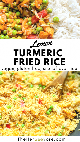 Turmeric Fried Rice Recipe (Vegetarian) - The Herbeevore