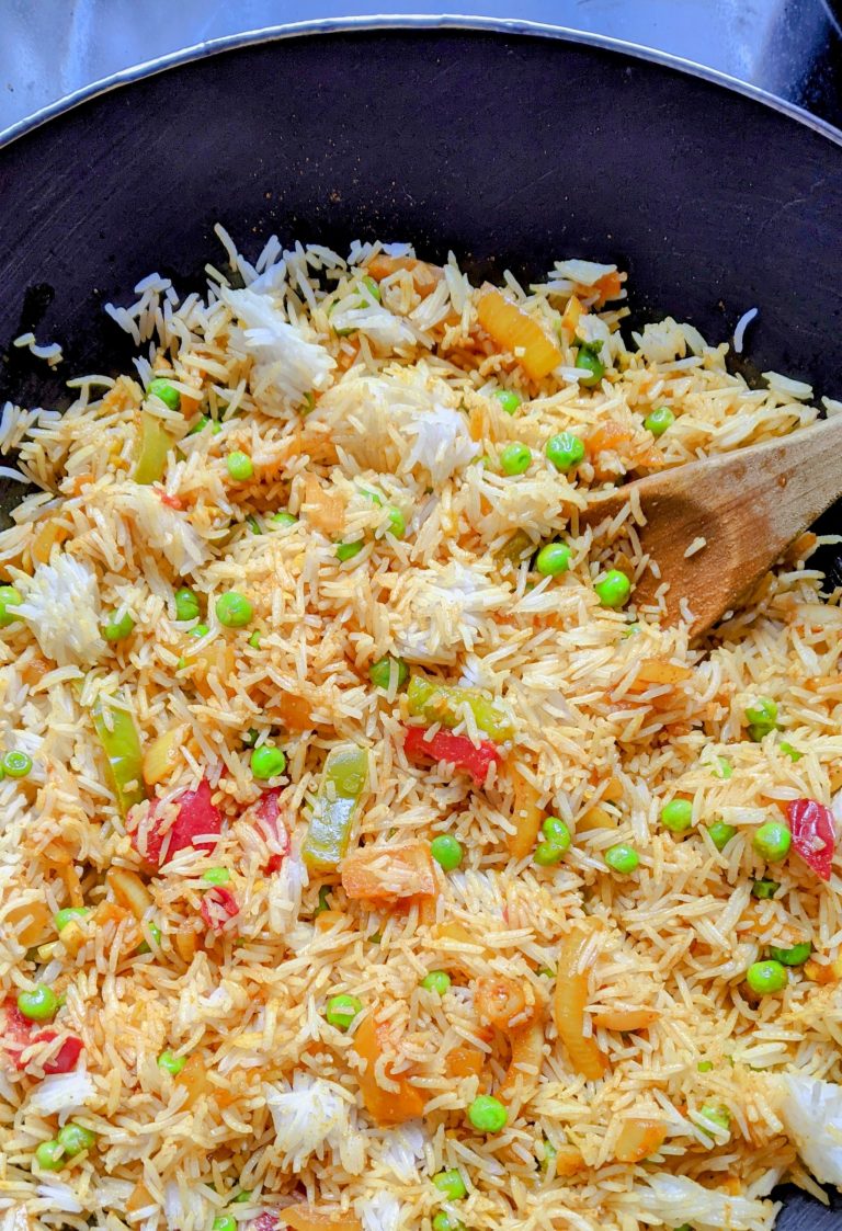 Turmeric Fried Rice Recipe (Vegetarian) - The Herbeevore