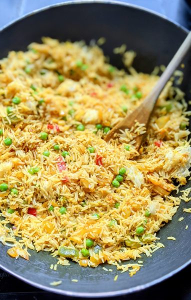 Turmeric Fried Rice Recipe (Vegetarian) - The Herbeevore