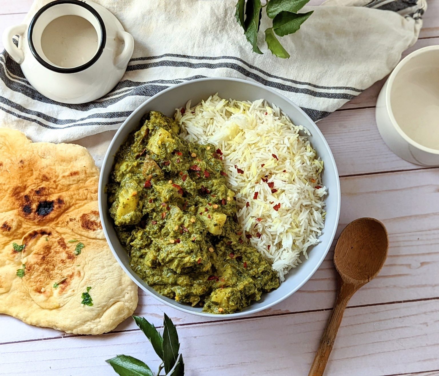 Saag Aloo with Frozen Spinach Recipe (Vegetarian) - The Herbeevore