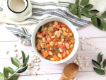 Fasolatha White Bean Soup Recipe (Vegan, Gluten Free, High Fiber)