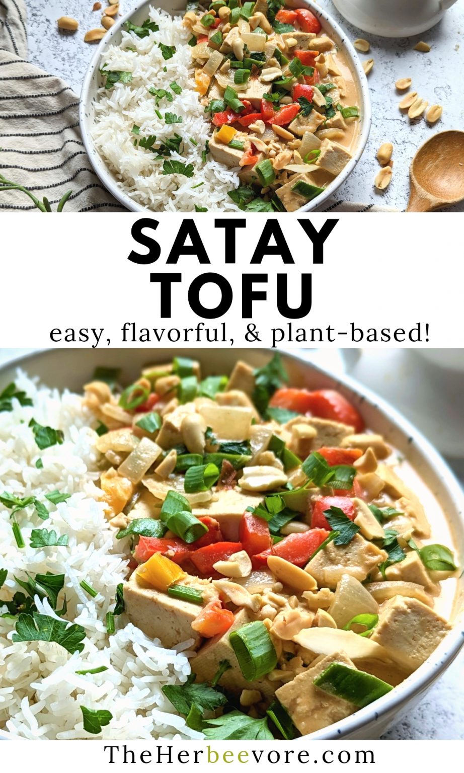 Tofu Satay Recipe with Creamy Peanut Sauce - The Herbeevore