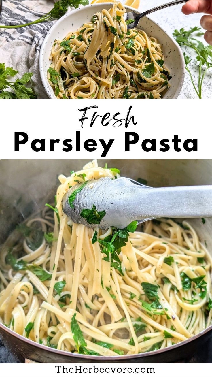 Fresh Parsley Pasta with Butter & Garlic Recipe - The Herbeevore